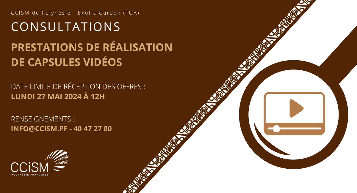 CONSULTATION - Prestations de réalisation de capsules vidéos | CCISM